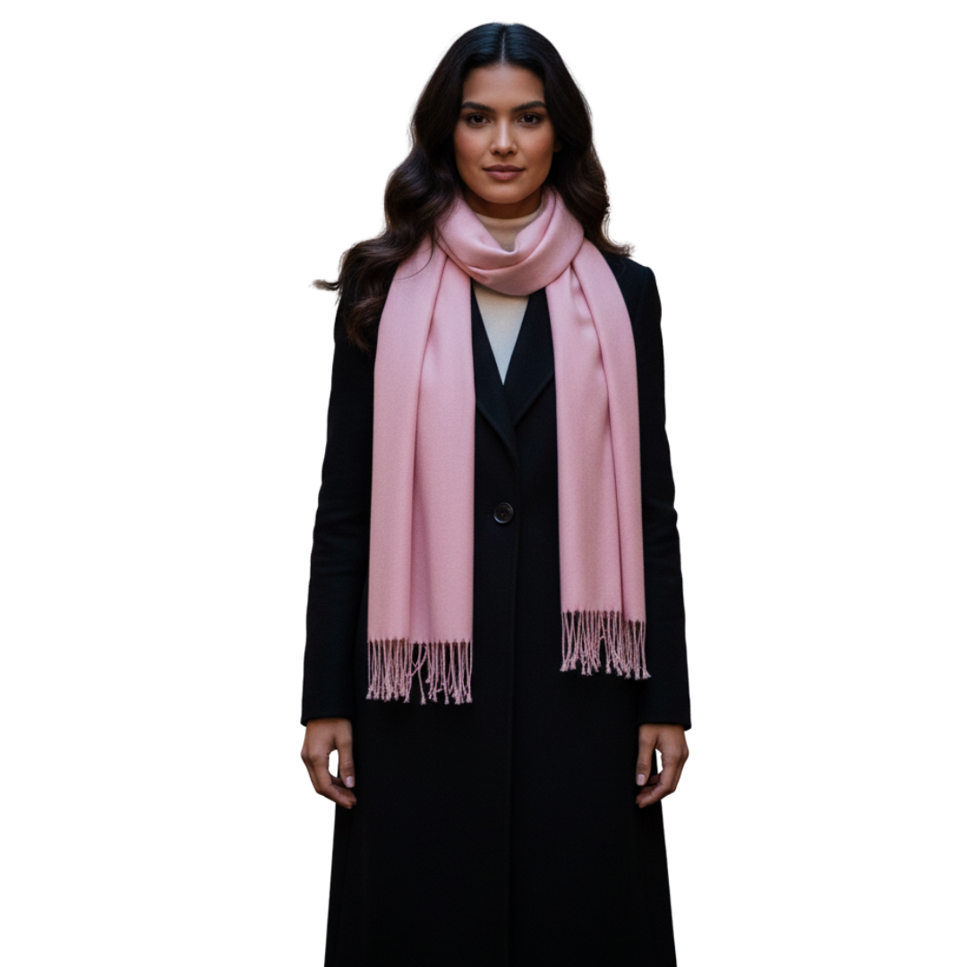 Luxury Cashmere Silk Pashmina Shawl – 70% Cashmere, 30% Silk – Peach ...