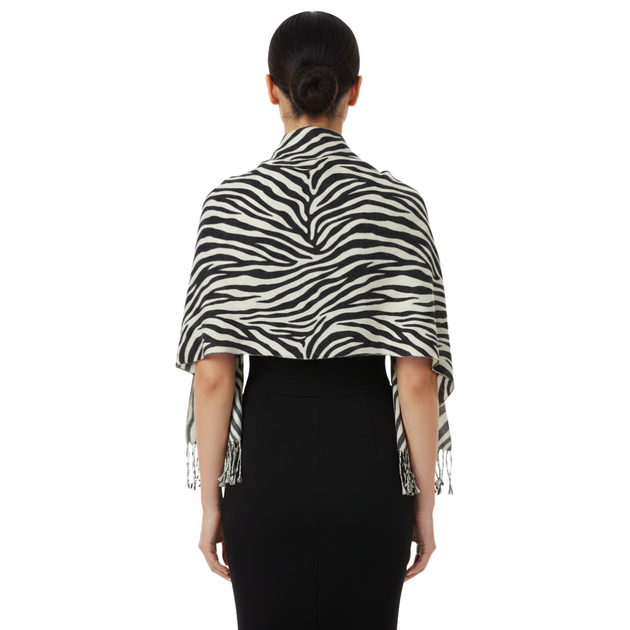 Animal Print Pashmina Shawl – Tagged "Zebra"– Peach Couture
